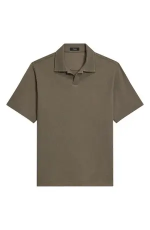 Theory Johnny Collar Ribbed Cotton Polo - Tarmac