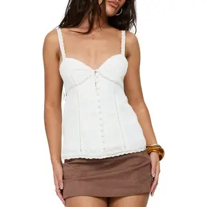 Princess Polly Lace Trim Back-tie Tank