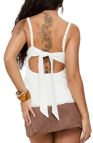 Princess Polly Lace Trim Back-tie Tank