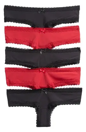 Hunkemoller London Assorted 5-pack Brazilian Briefs - Chili Pepper