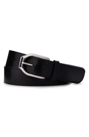 Ralph Lauren Purple Label Vachetta Leather Belt - Black