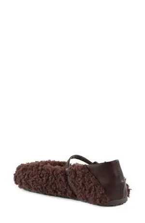 Bc Footwear Metro Faux Shearling Flat - Brown