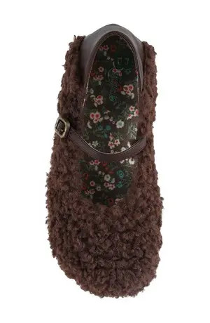 Bc Footwear Metro Faux Shearling Flat - Brown