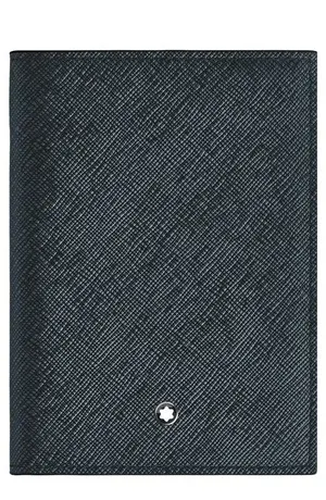 Montblanc Sartorial Leather Passport Case - Tweed Blue