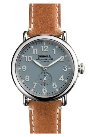 SHINOLA The Runwell Leather Strap Watch