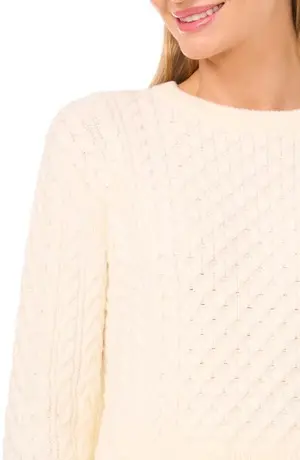 CECE DUPRAZ Cable Crewneck Sweater