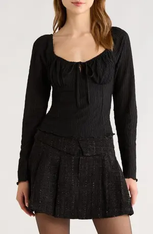 ALL IN FAVOR Lace Top - Black