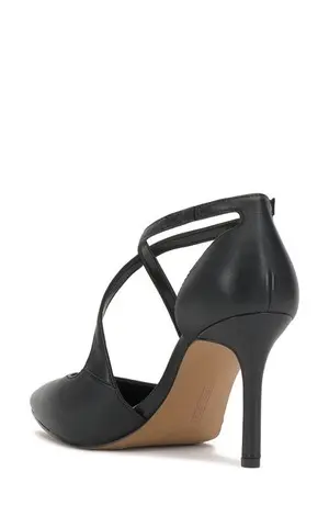 Vince Camuto Noreta Ankle Strap Pointed Toe Pump - Black Ecoshe