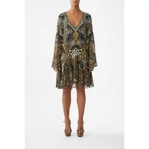 Camilla A-line Gathered Panel Dress