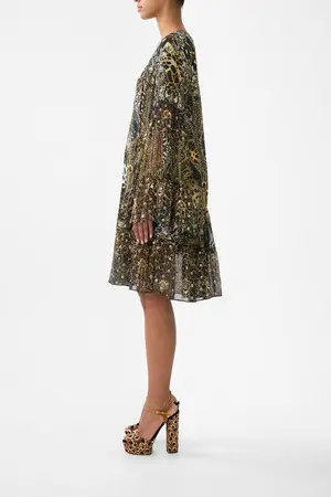 Camilla A-line Gathered Panel Dress