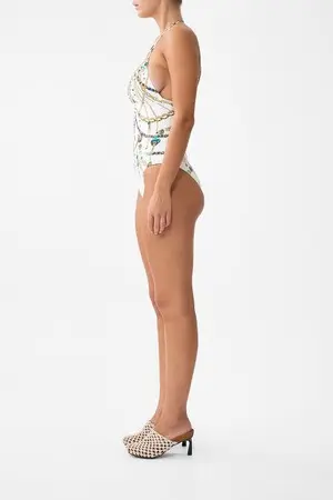 Camilla Multi Strap Halter Tri One Piece With Trim