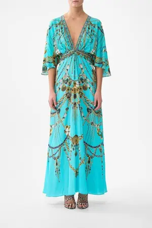 Camilla Twist Front Waisted Maxi Dress
