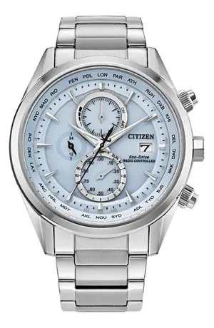Citizen Sport Luxury Atomic Timekeeping Bracelet Watch - Silverone