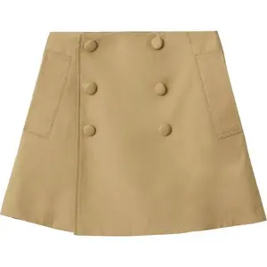 Burberry Cotton Twill Wrap Skirt