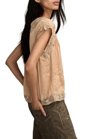 Lucky Brand Lace Cap-sleeve Top
