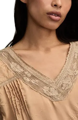 Lucky Brand Lace Cap-sleeve Top