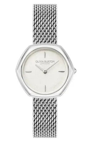 OLIVIA BURTON Charing Mesh Strap Watch - Silver