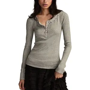 Lucky Brand Beaded Henley