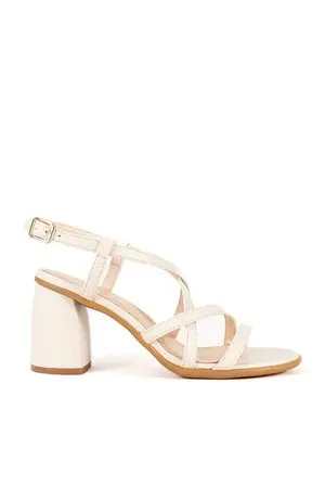 MENINA STEP Cloe Leather Heeled Sandal - Ivory