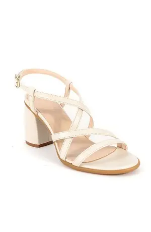 MENINA STEP Cloe Leather Heeled Sandal - Ivory
