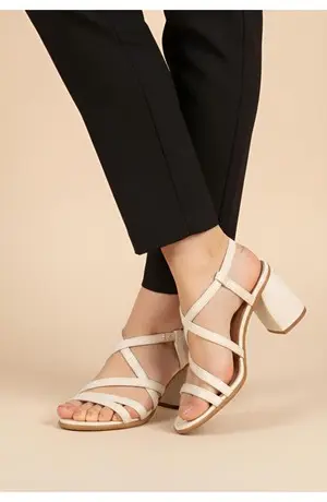 MENINA STEP Cloe Leather Heeled Sandal - Ivory
