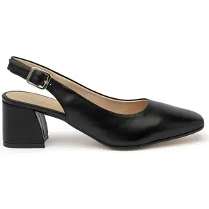 MENINA STEP Pia Leather Slingback Pump - Black