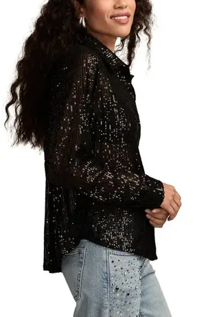 Lucky Brand Sequin Button-front Shirt