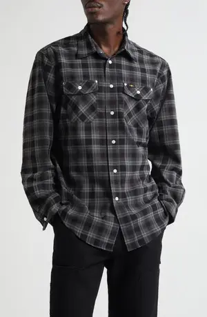 PHIPPS Workshop Plaid Flannel Button-up Shirt - Charcoal Plaid