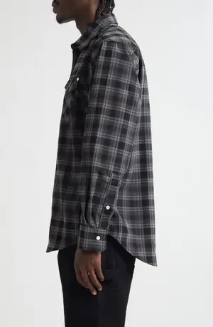 PHIPPS Workshop Plaid Flannel Button-up Shirt - Charcoal Plaid