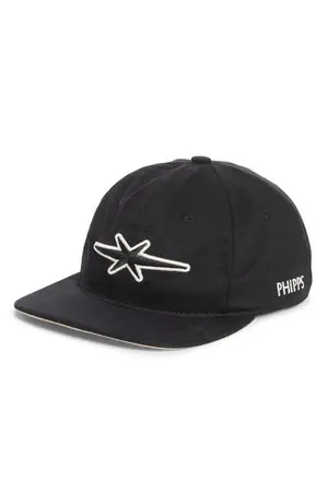 PHIPPS Star Logo Embroidered Baseball Cap - Washed Black