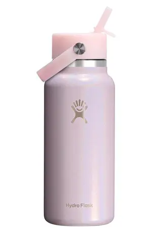 HYDRO FLASK 32-ounce Wide Mouth Flex Straw Cap Bottle - Glimmer Pink