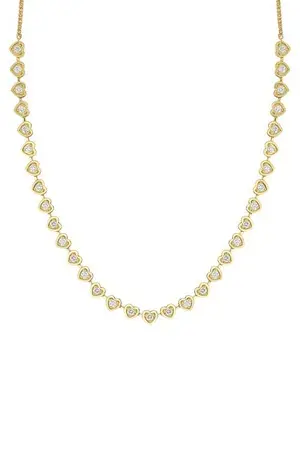 Bony Levy Kiera Heart Link Tennis Necklace - 18k Yellow Gold