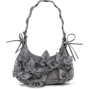 Desigual Butterfly Appliqué Crossbody Bag - Light Gray