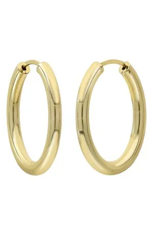 Bony Levy 14k Gold Thin Oval Hoop Earrings - 14k Yellow Gold