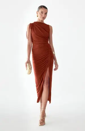 BWLDR Eternity Fit And Flare Maxi Dress - Copper