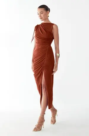 BWLDR Eternity Fit And Flare Maxi Dress - Copper