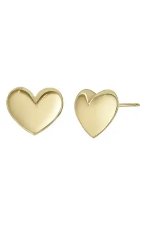 Bony Levy 14k Gold Heart Stud Earrings - 14k Yellow Gold