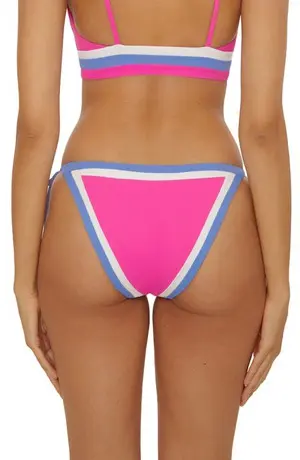 BECCA By Rebecca Virtue Coast Line Side Tie Bikini Bottoms - Rose Berry