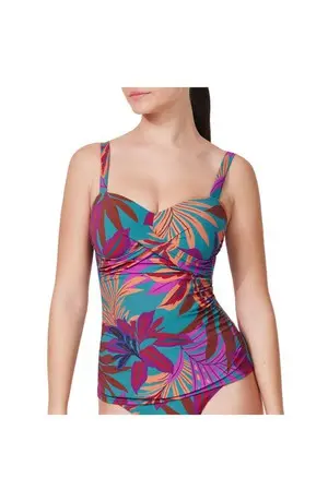 GOTTEX Plantopia D-cup Tankini Top - Multi-teal