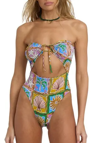 BILLABONG Cutout One-piece Swimsuit - Multi Blue