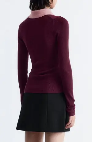 & Other Stories Keyhole Collar Ribbed Sweater