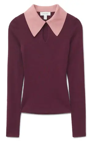& Other Stories Keyhole Collar Ribbed Sweater
