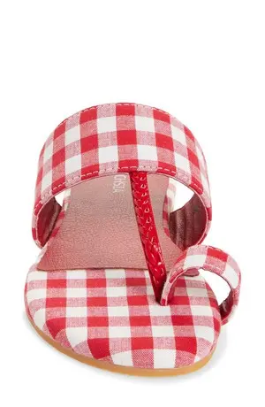 FUCHSIA Gingham Toe Sandal