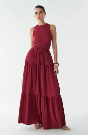 BWLDR Brooks Maxi Dress - Burgundy