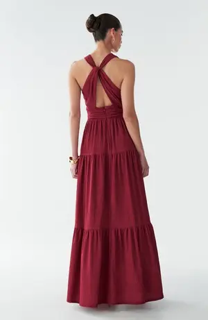 BWLDR Brooks Maxi Dress - Burgundy