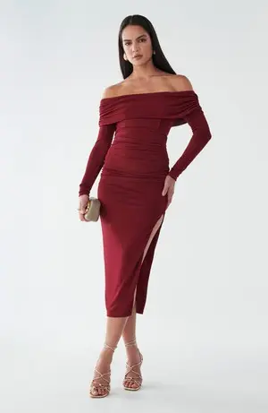 BWLDR Piedra Midi Dress - Burgundy