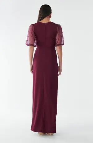 BWLDR Chiara Fit-and-flare Maxi Dress - Burgundy