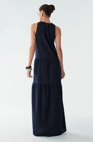 BWLDR Rain Maxi Dress - Navy Blue