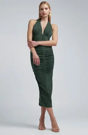 BWLDR Lizette Bodycon Midi Dress - Khaki