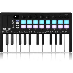 M-WAVE 25-key Bluetooth Midi Keyboard With Pads - Black